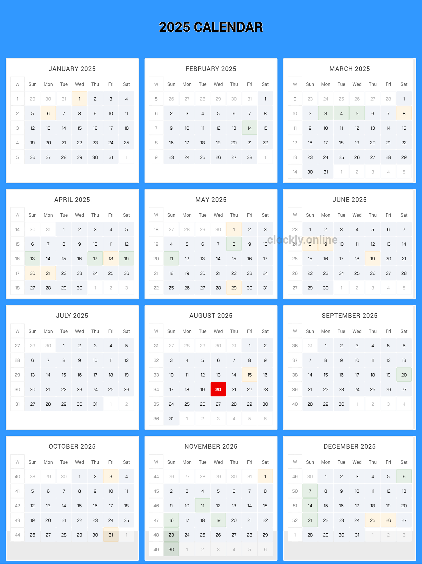 2025 viikkokalenteri – Kaikki 52 viikkoa päivämäärineen & helppo ...
